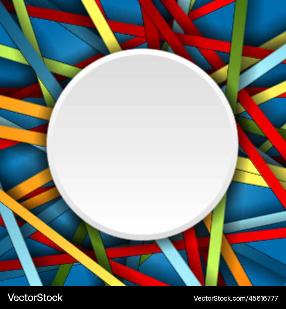 Colorful stripes background with blank circle Vector Image