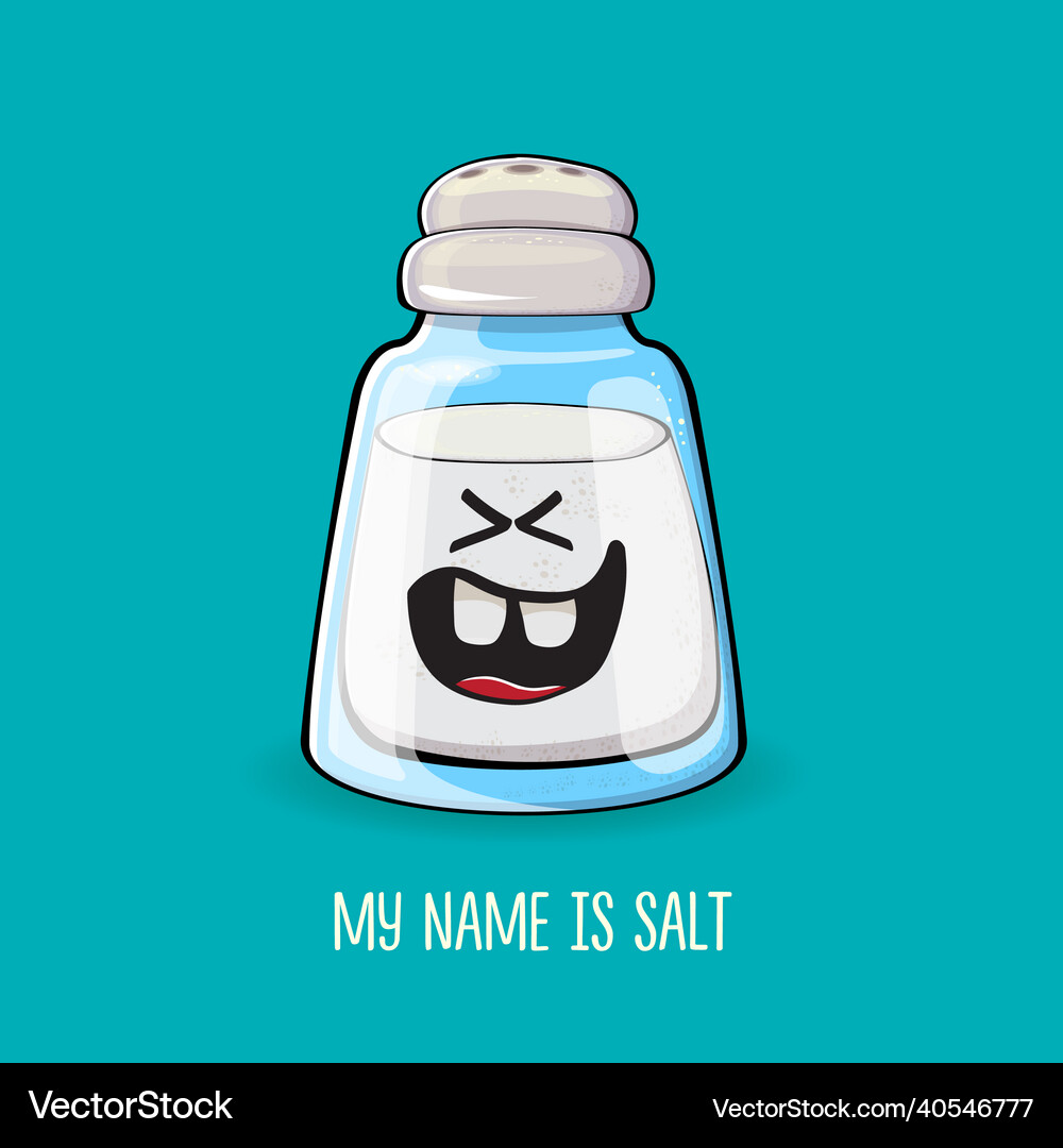 Cute cartoon salt shaker with smiling faces Vector Image
