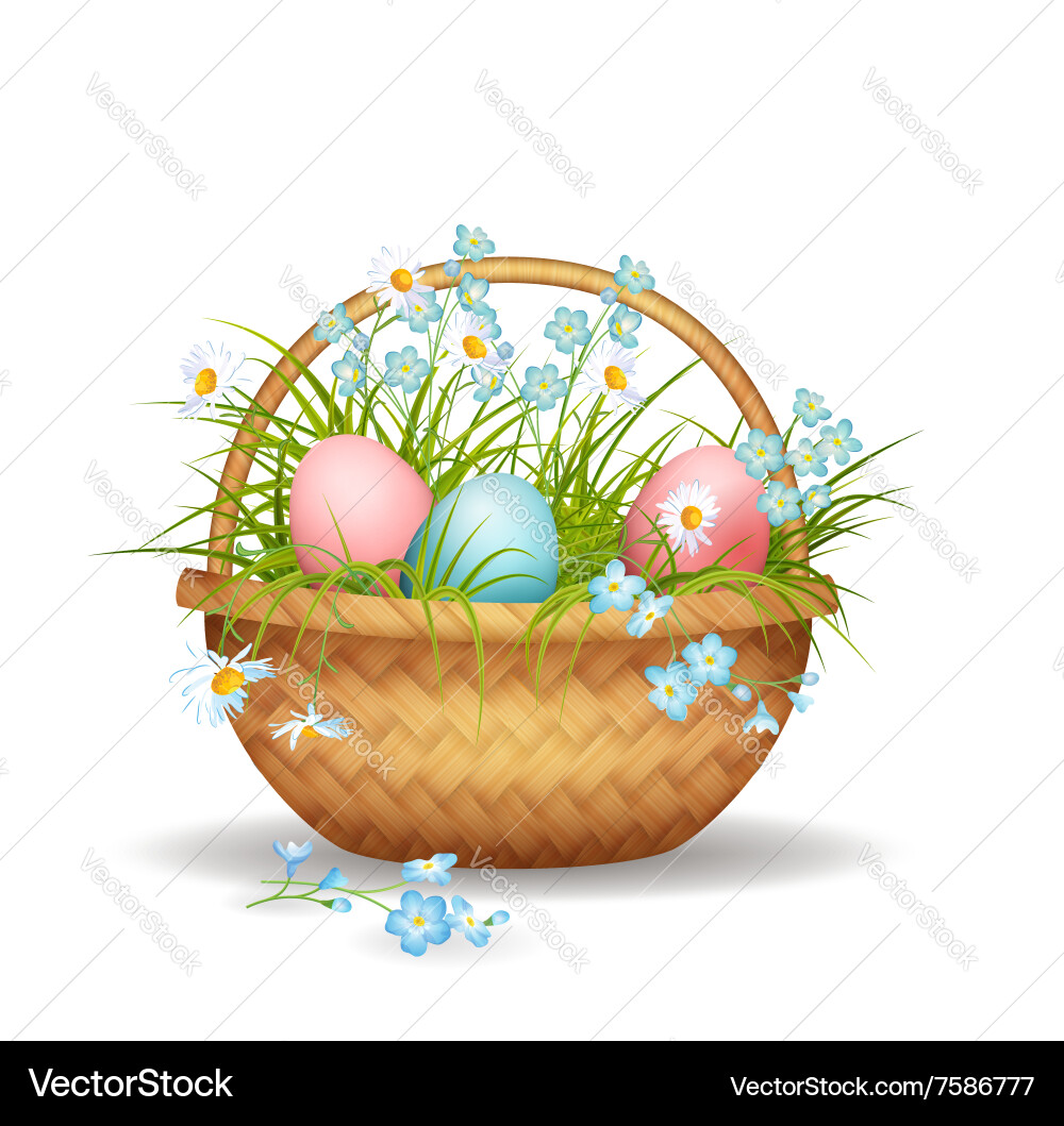 Easter Basket Royalty Free Vector Image - VectorStock