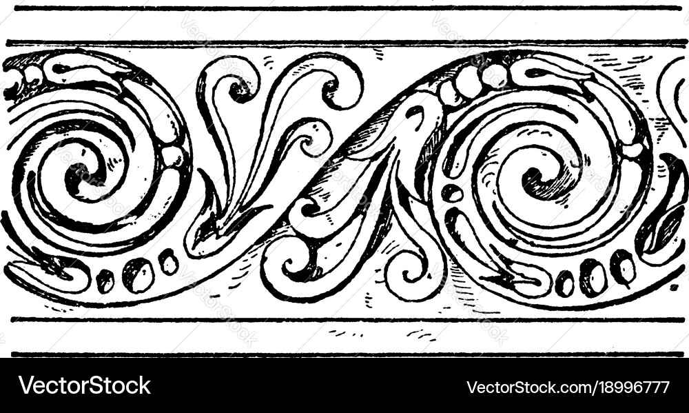 Evolute spiral frieze is a wavelike pattern Vector Image