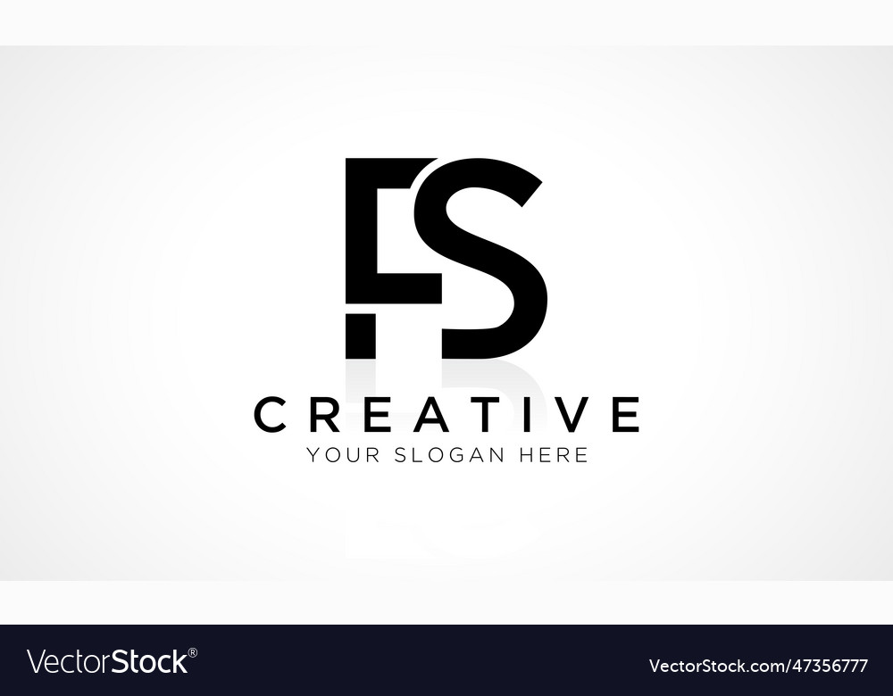 Fs letter logo design template alphabet initial Vector Image