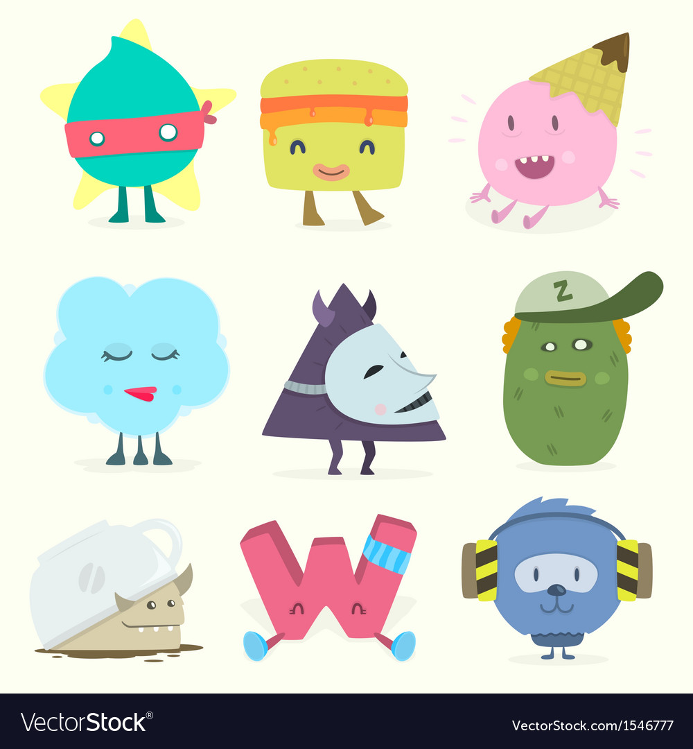 Funny characters Royalty Free Vector Image - VectorStock