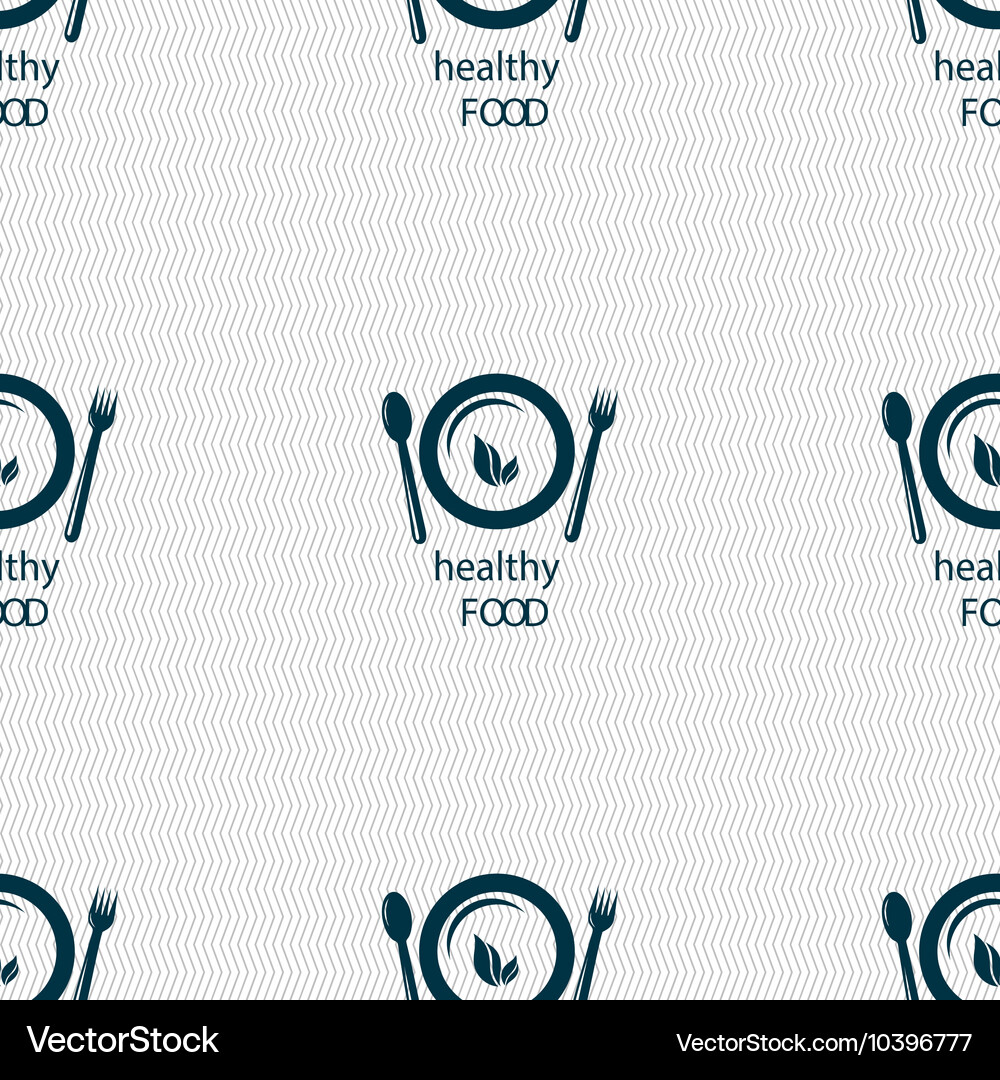 Healthy food concept sign seamless pattern Vector Image
