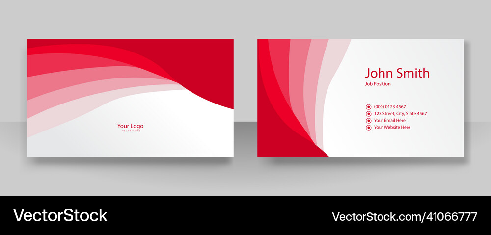 Modern elegant red business card design creative Vector Image