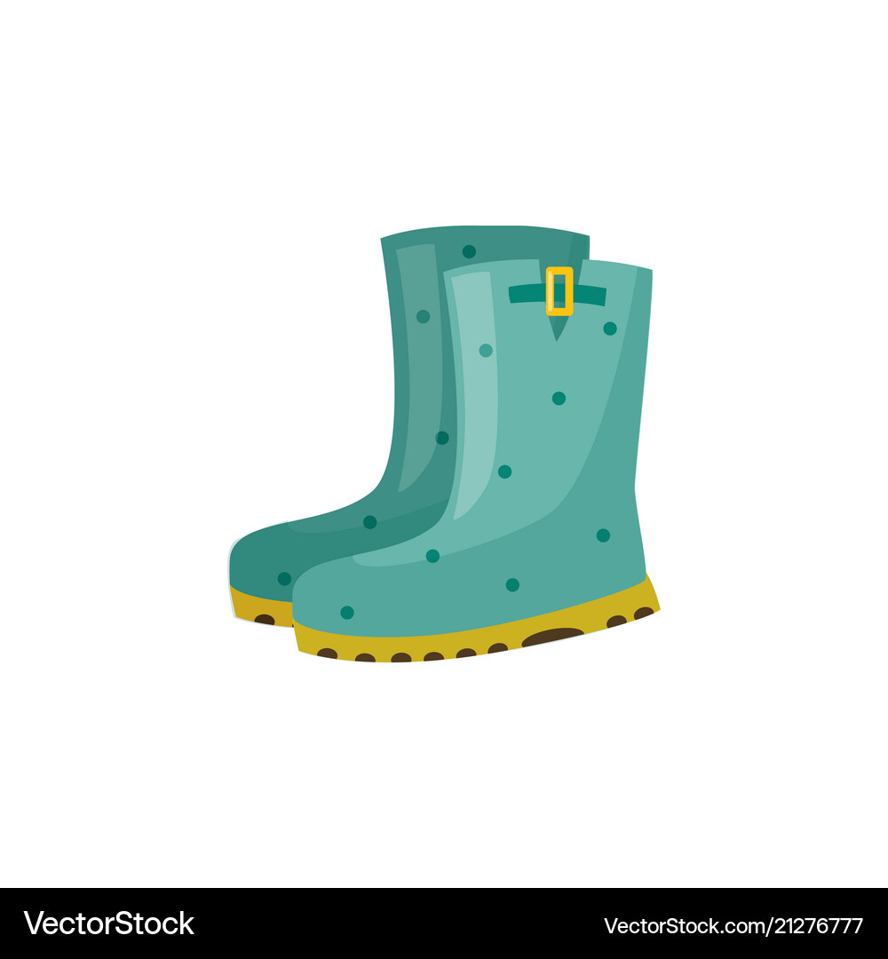 Pair rubber boot in turquoise color Royalty Free Vector