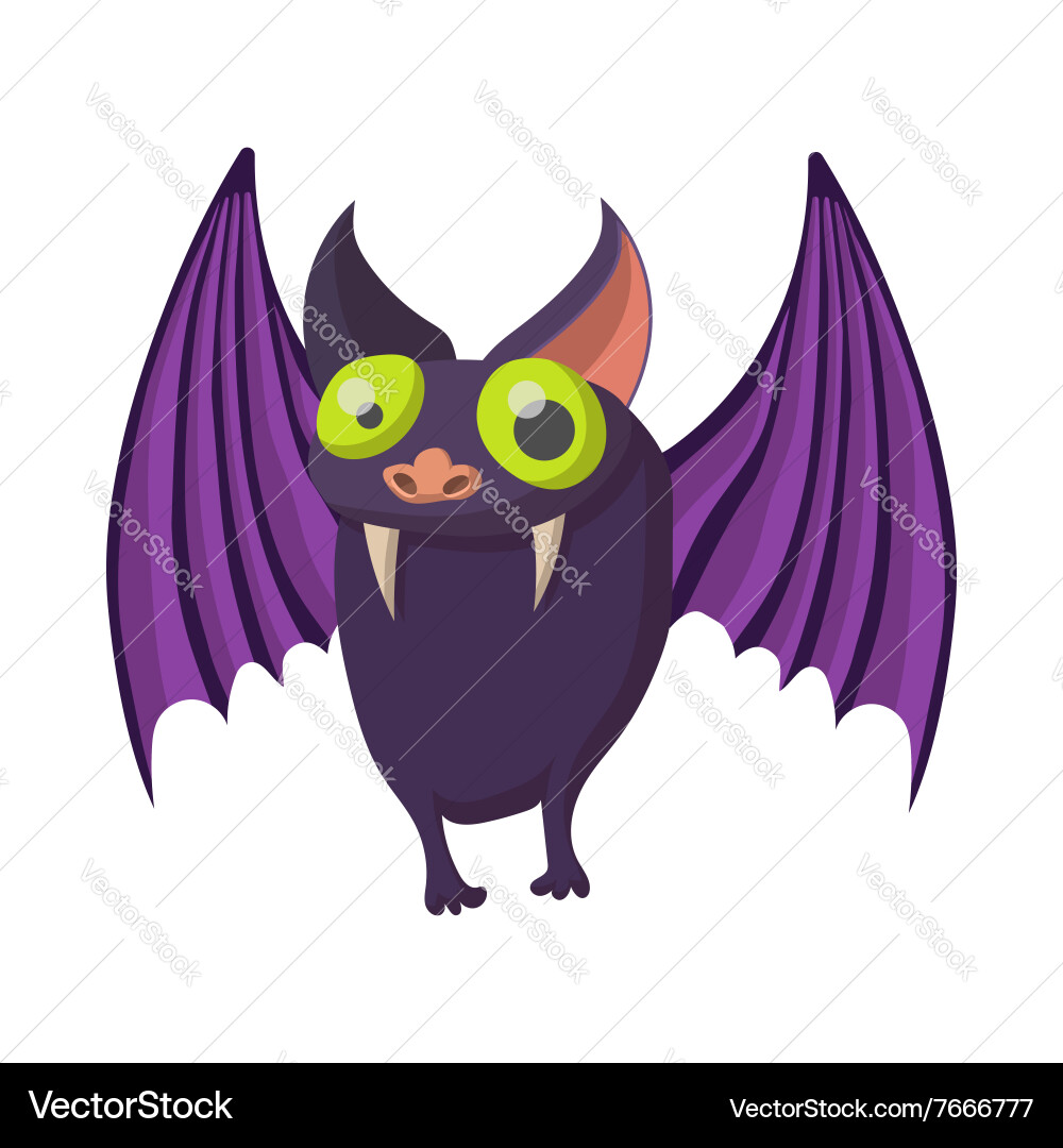 Purple bat icon cartoon style Royalty Free Vector Image