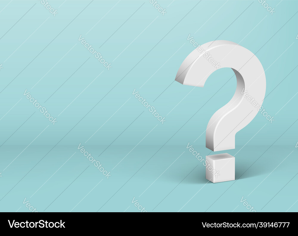 Question mark on green background with shadow Vector Image