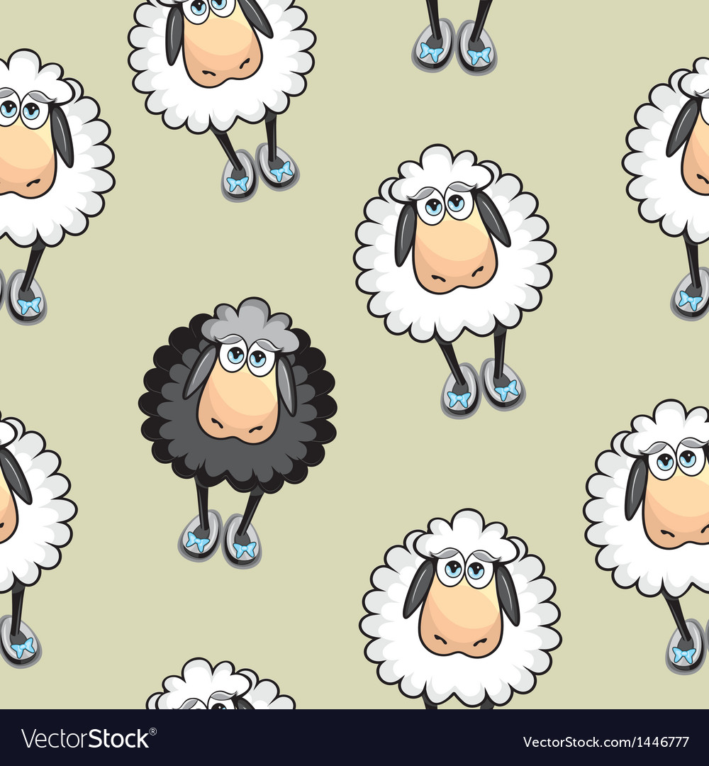Sheep seamless pattern Royalty Free Vector Image