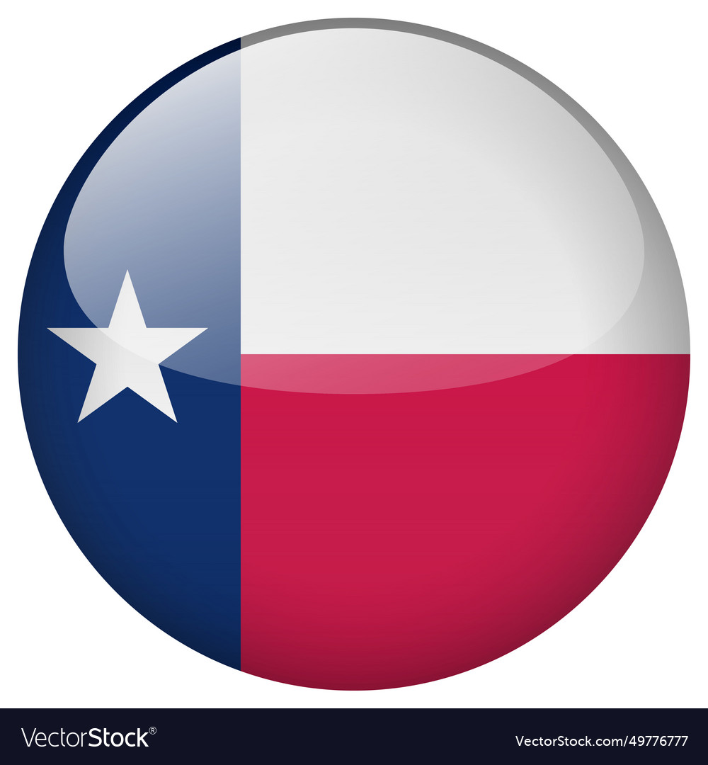 Texas flag button Royalty Free Vector Image - VectorStock