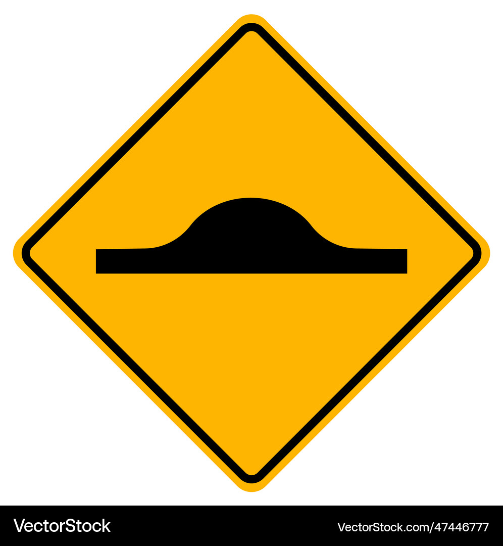 Warning traffic signs speed hump on white Vector Image