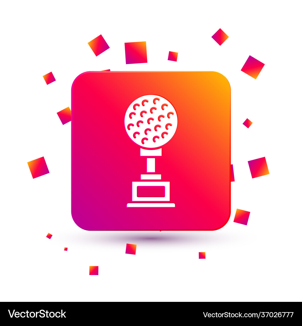 White award cup with golf icon isolated on Vector Image