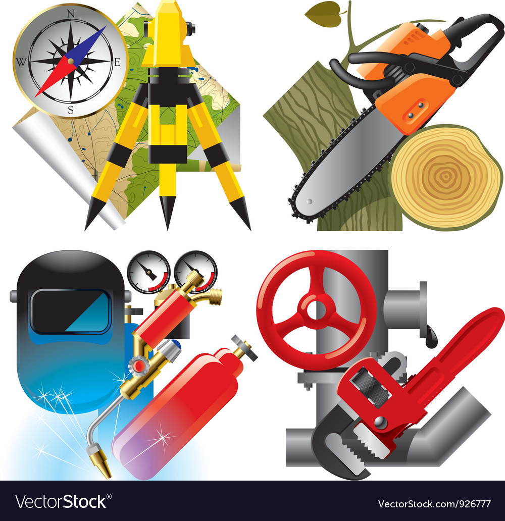 Work profession icons Royalty Free Vector Image