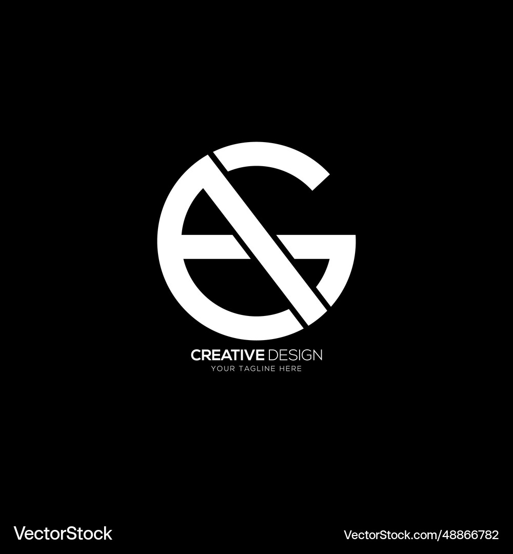 Circle letter a g modern monogram logo Royalty Free Vector