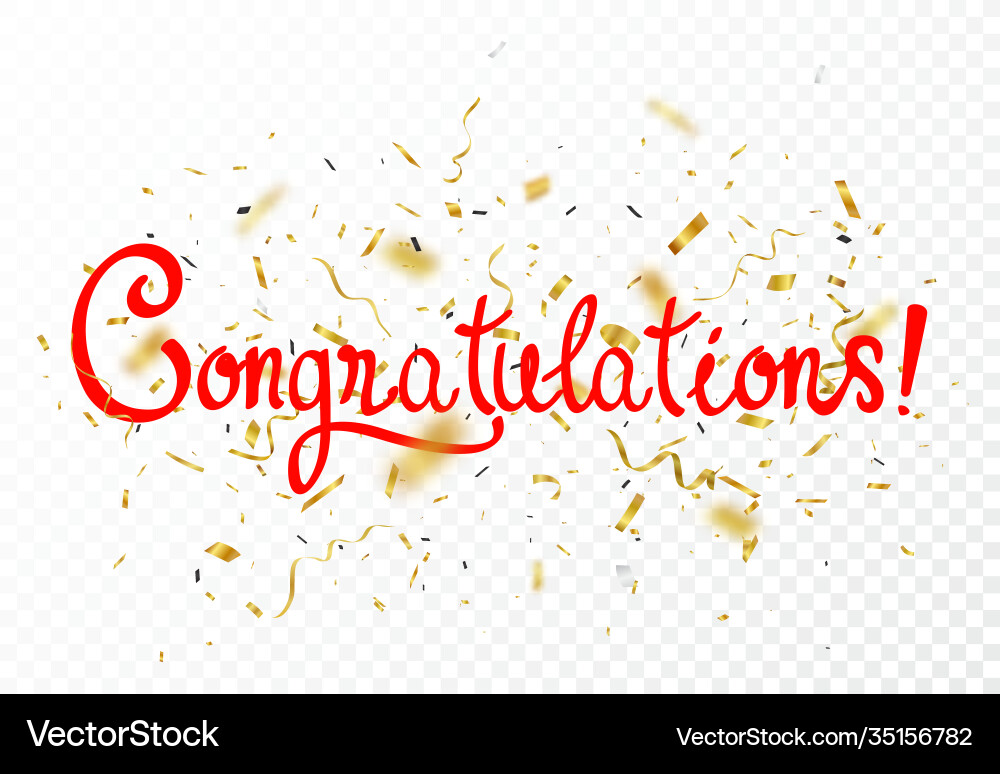 Congratulations sign letters banner with gold Vector Image