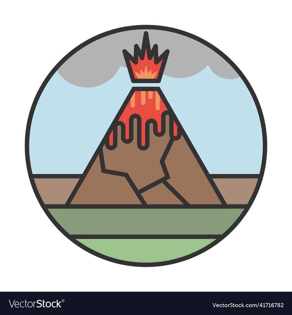 Dangerous volcanic eruption Royalty Free Vector Image