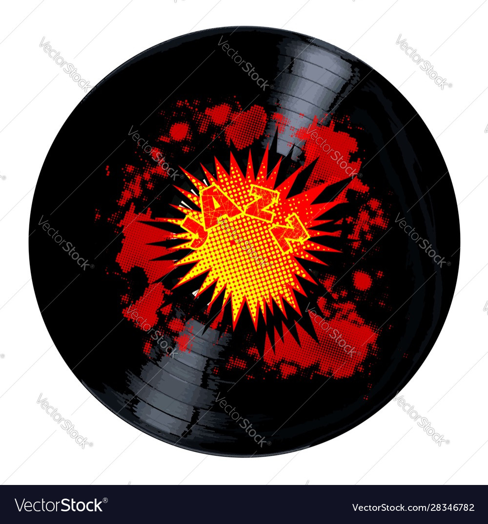 Exploding jazz long playing record Royalty Free Vector Image