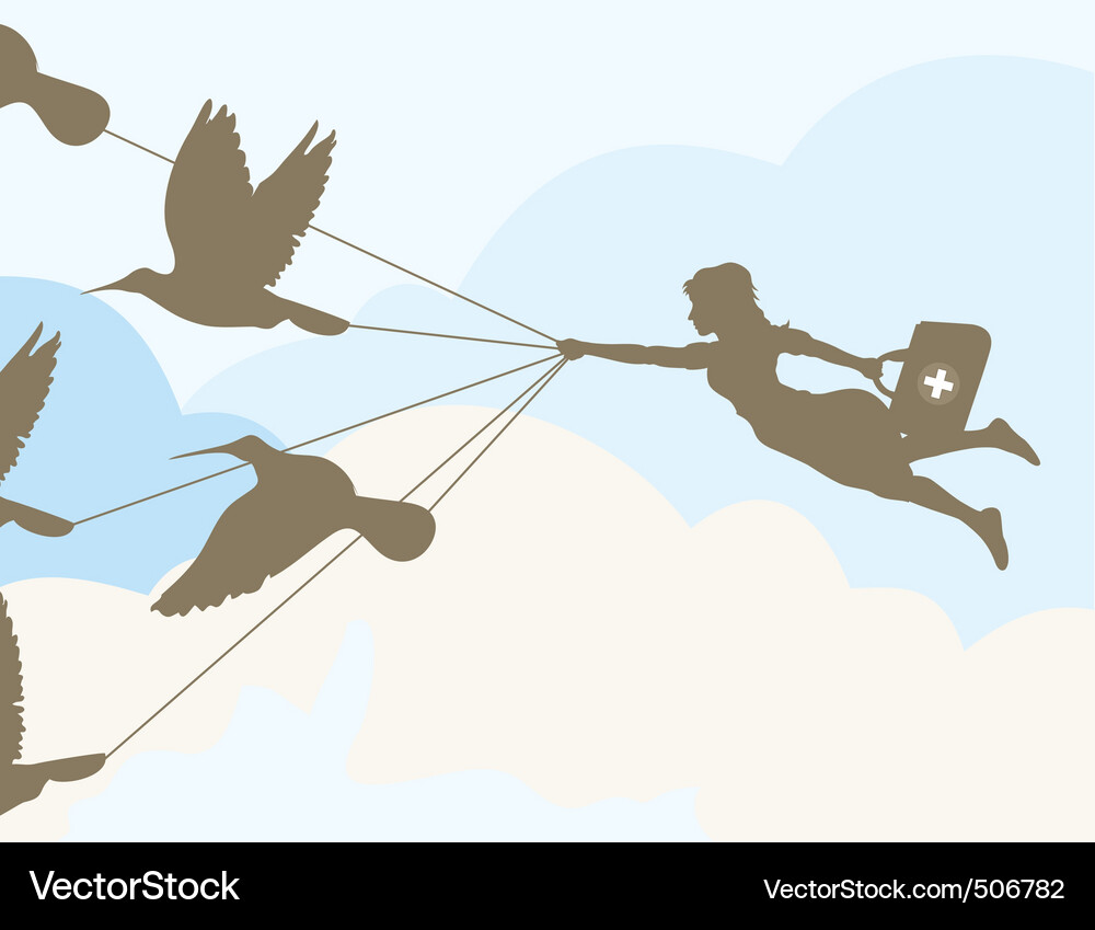 Flight of the doctor Royalty Free Vector Image