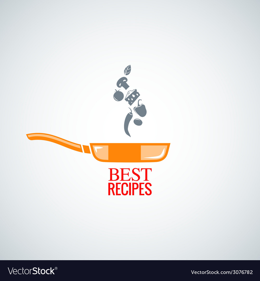 Frying pan design background Royalty Free Vector Image