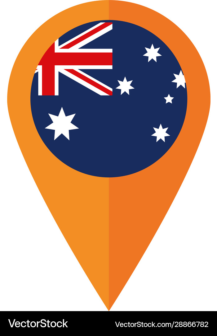 Gps navigation pin flag australia icon on white Vector Image