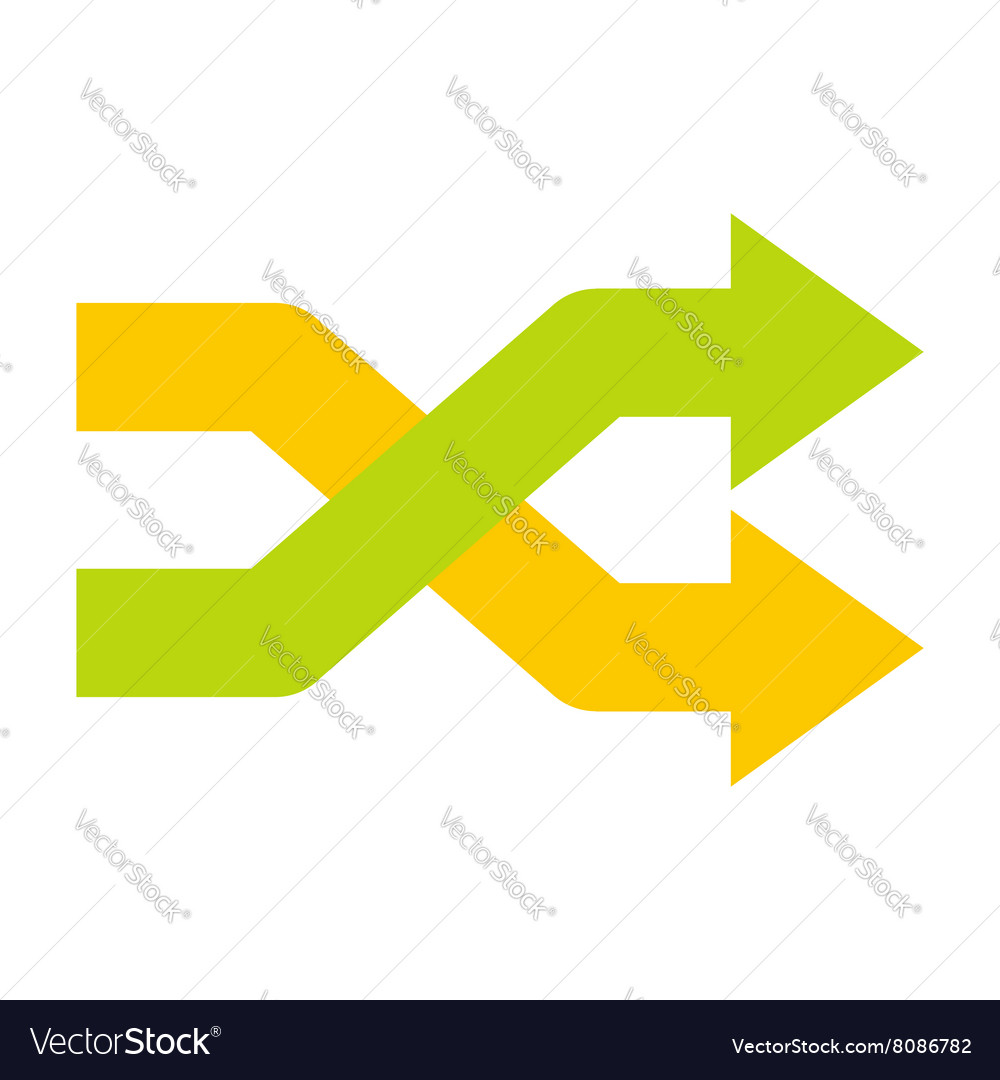 Intersecting arrows icon Royalty Free Vector Image