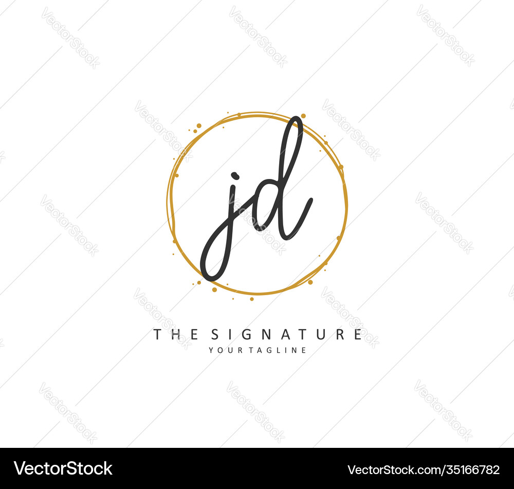 Jd initial letter handwriting and signature logo Vector Image