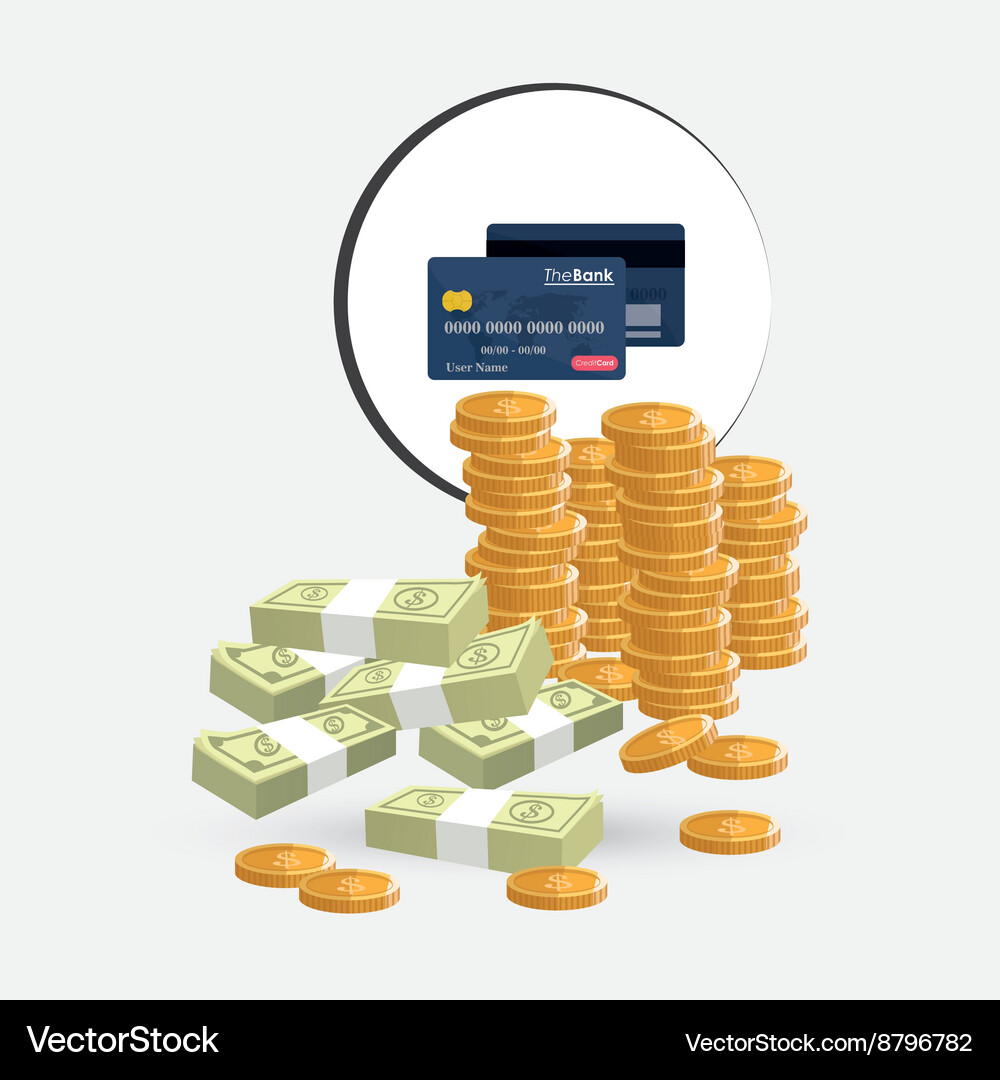 Money design financial item isolated Royalty Free Vector