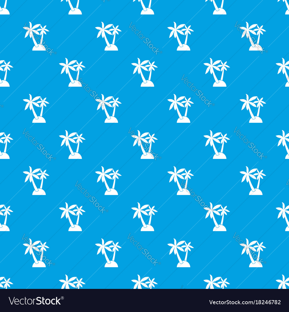 Palm trees pattern seamless blue Royalty Free Vector Image