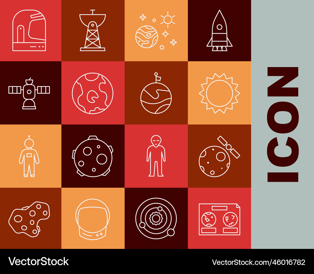 Set line celestial map of the night sky Royalty Free Vector