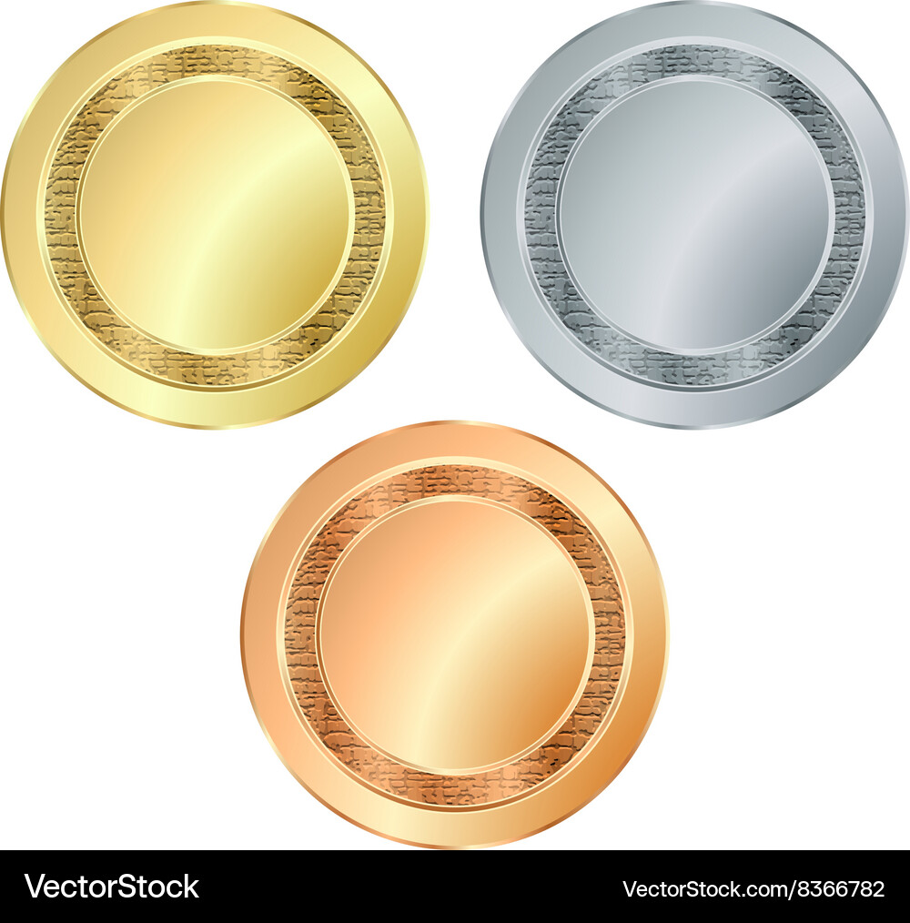 The empty stamp with texture gold silver Vector Image
