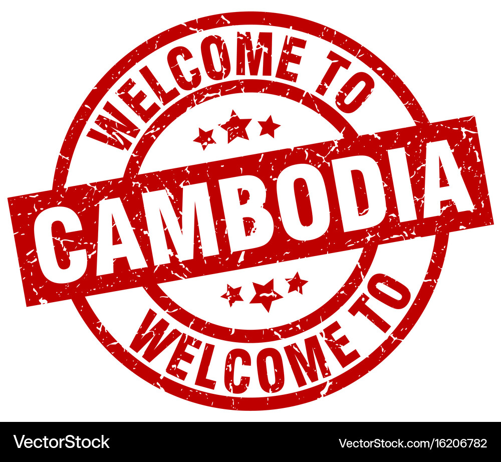 Welcome to cambodia red stamp Royalty Free Vector Image