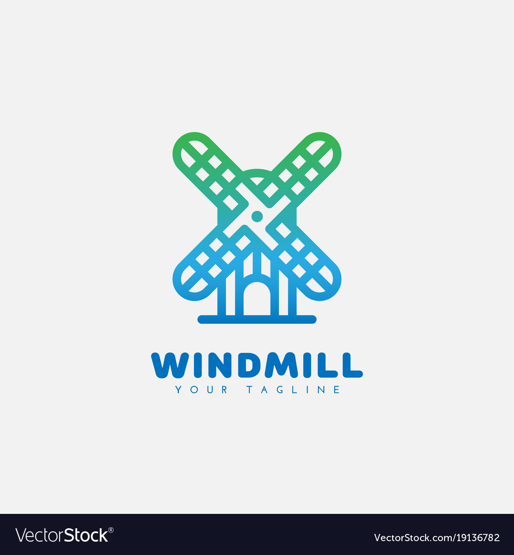 Windmill logo Royalty Free Vector Image - VectorStock