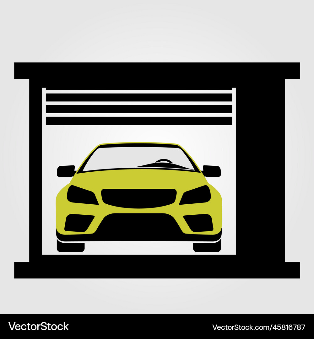Car in garage icon isolated on white background Vector Image