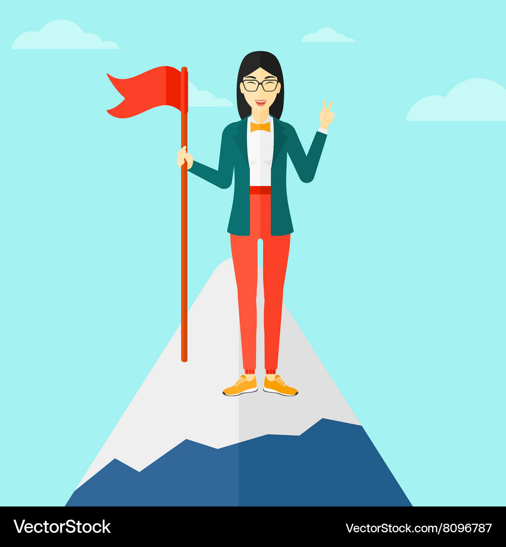 Cheerful leader woman Royalty Free Vector Image