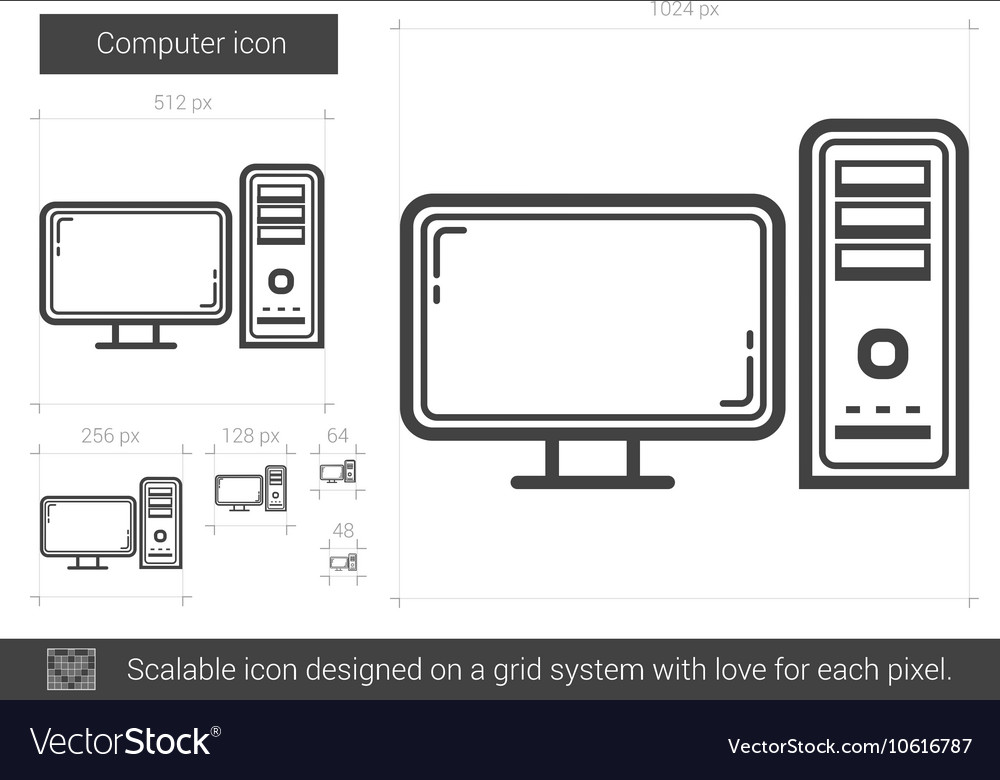 Computer line icon Royalty Free Vector Image - VectorStock