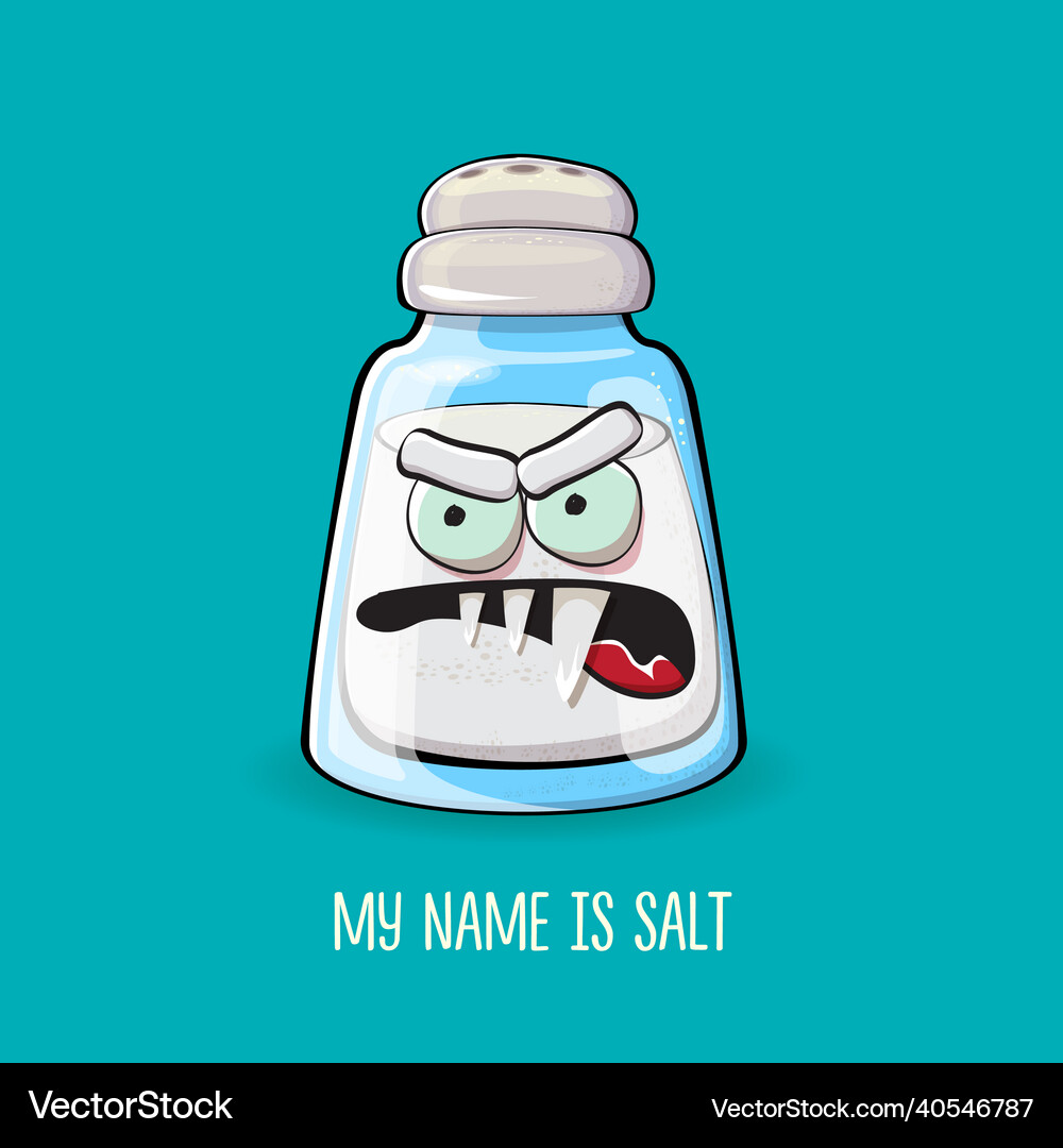 Cute cartoon salt shaker with smiling faces Vector Image