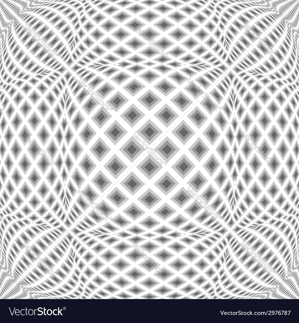 Design Monochrome Warped Diamond Pattern Vector Image