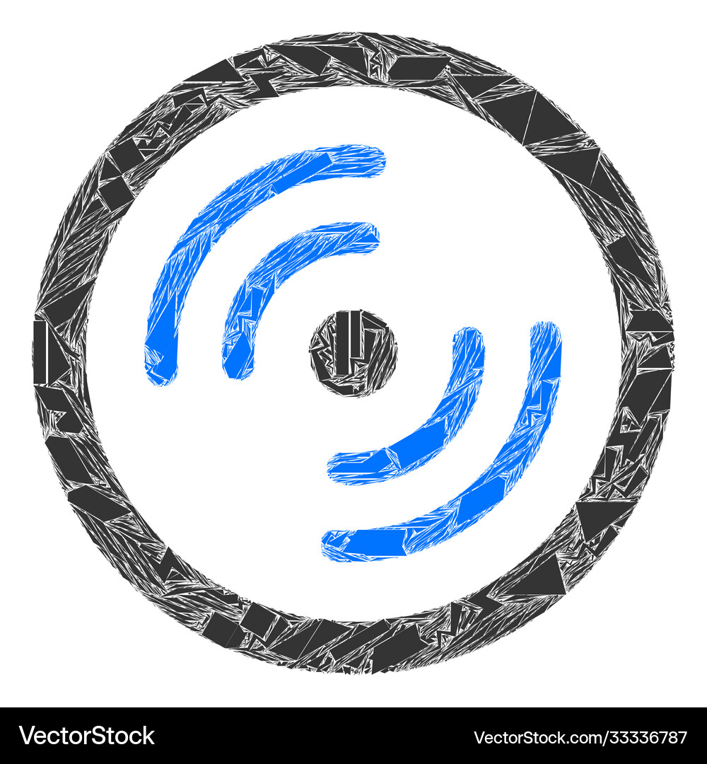 Detritus mosaic rotor rotation icon Royalty Free Vector
