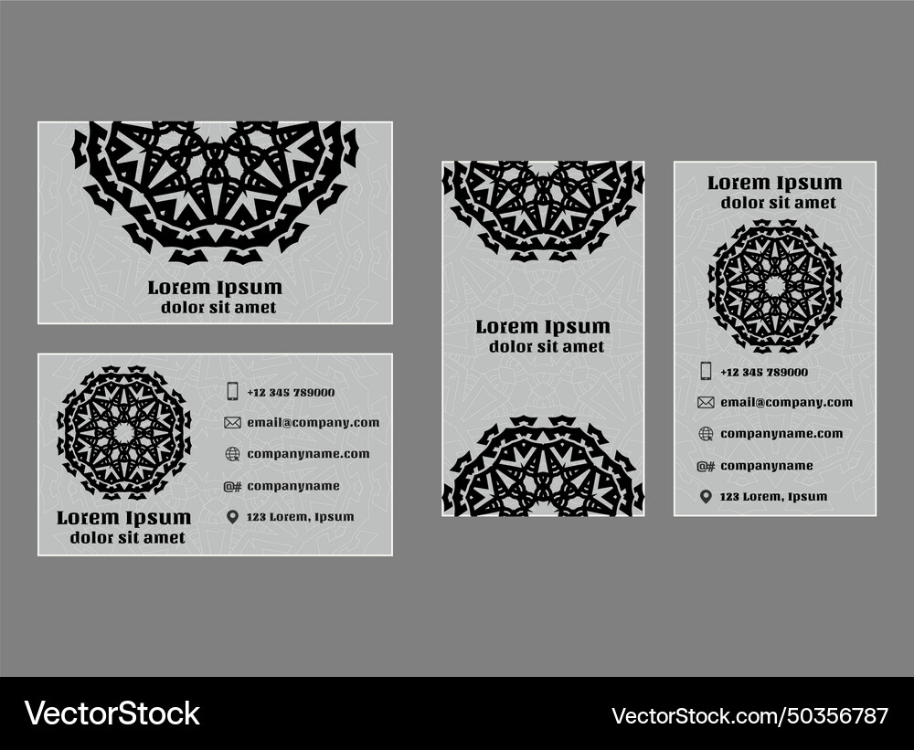 Distinctive business cards with symmetrical design