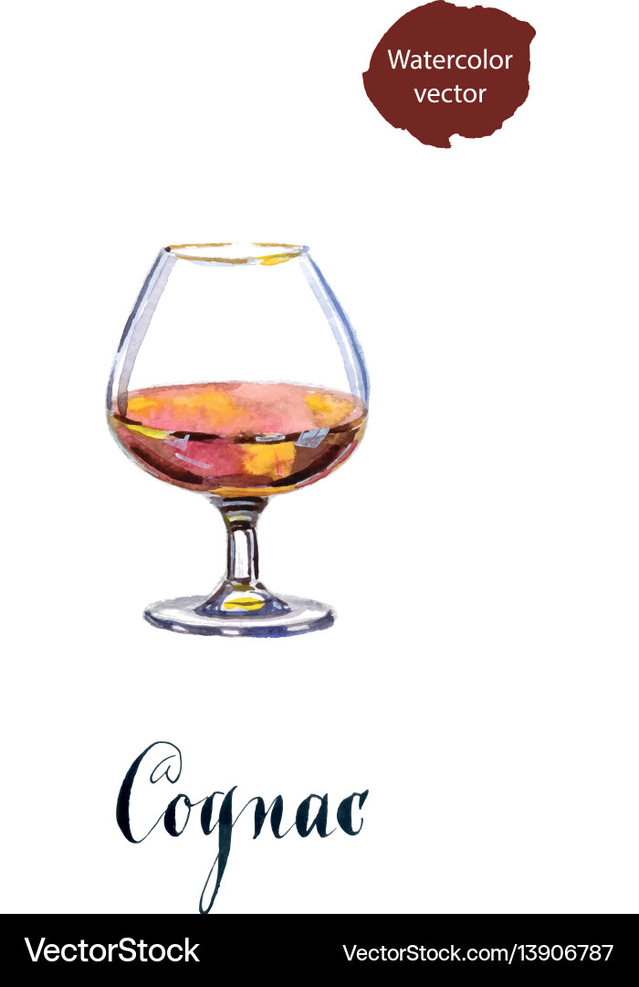 Glass of cognac Royalty Free Vector Image - VectorStock