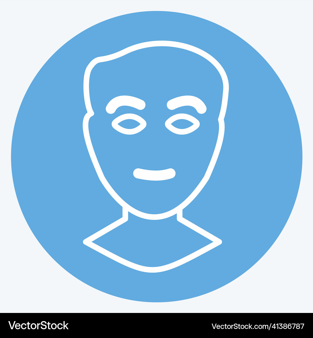 Icon human face - blue eyes style- simple good Vector Image