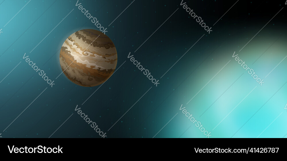 Jupiter fifth planet in solar system in cosmos Vector Image
