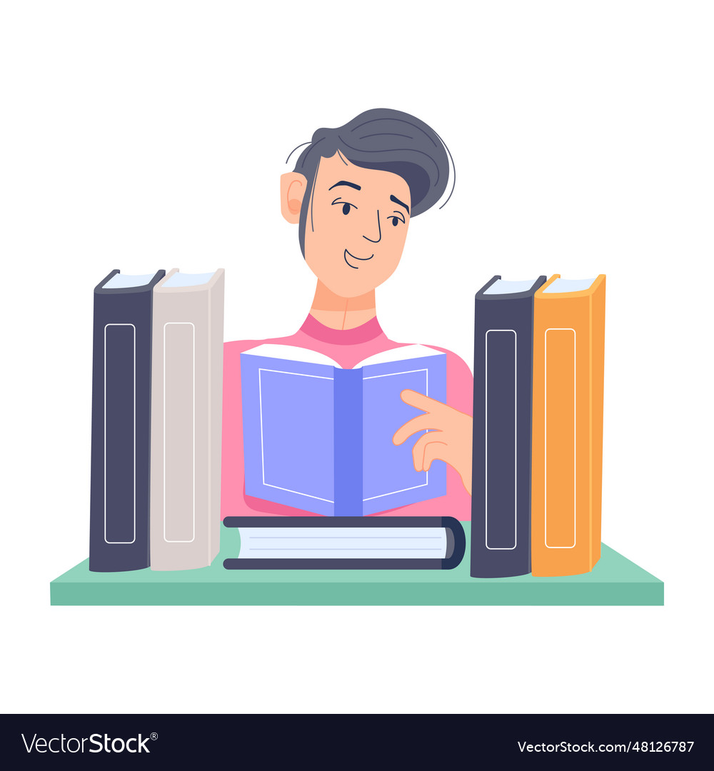 Library study Royalty Free Vector Image - VectorStock