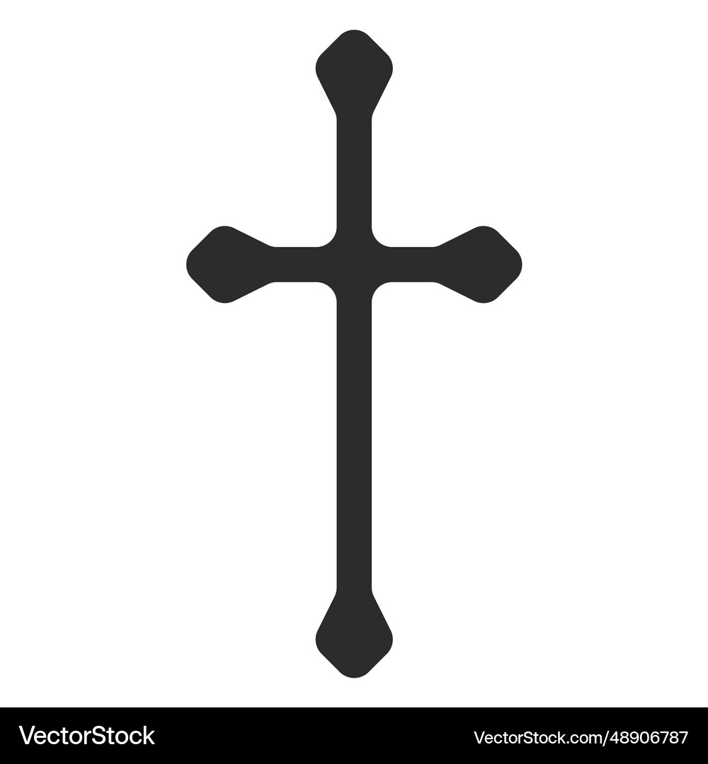 Long christian cross icon Royalty Free Vector Image