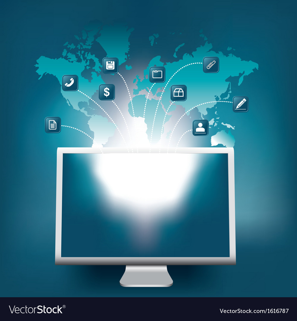 Monitor map icons Royalty Free Vector Image - VectorStock