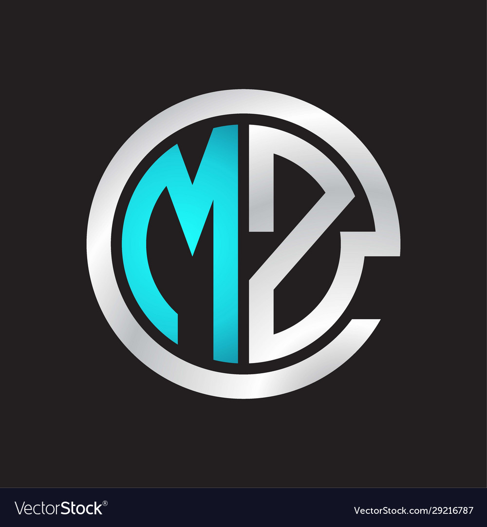 Mz initial logo linked circle monogram Royalty Free Vector