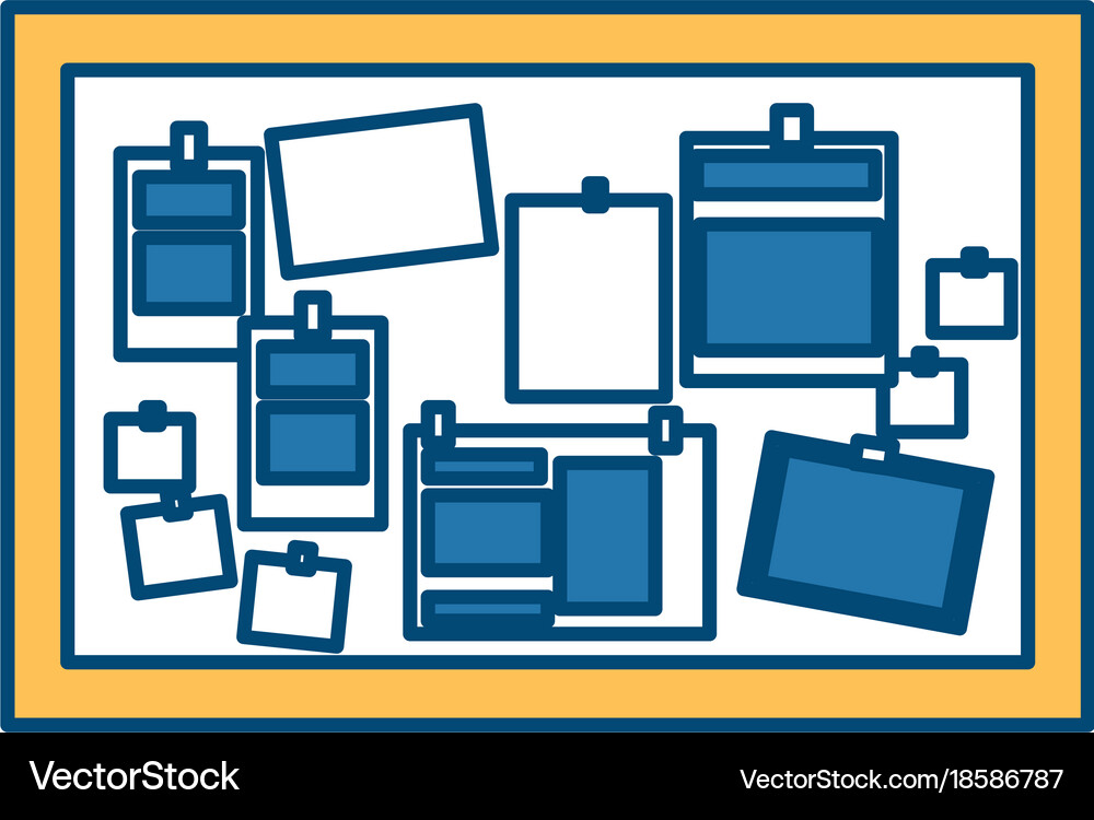 Office cork board Royalty Free Vector Image - VectorStock