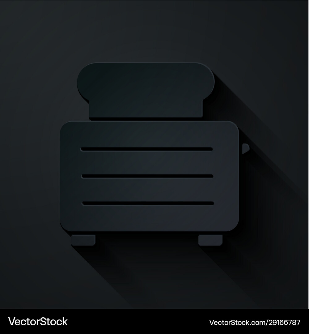 Paper cut toaster with toasts icon isolated Vector Image