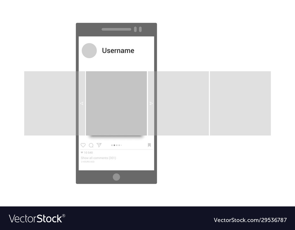 Post mockup interface carousel Royalty Free Vector Image