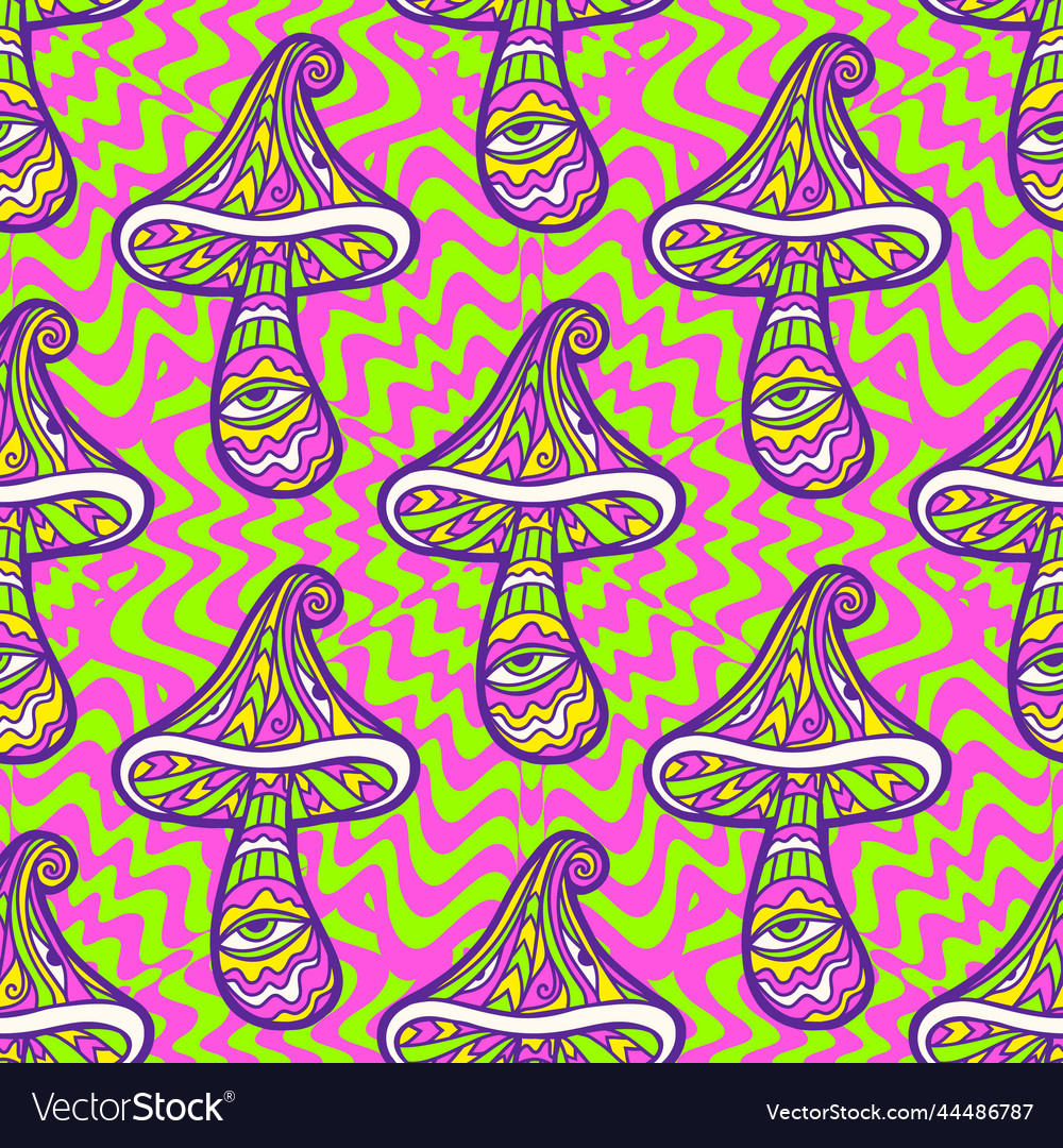 Psychedelic magic mushrooms Royalty Free Vector Image Psychedelic magic mushrooms Royalty Free Vector Image