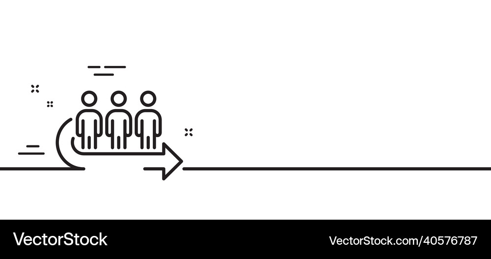 Queue line icon people waiting sign minimal line Vector Image